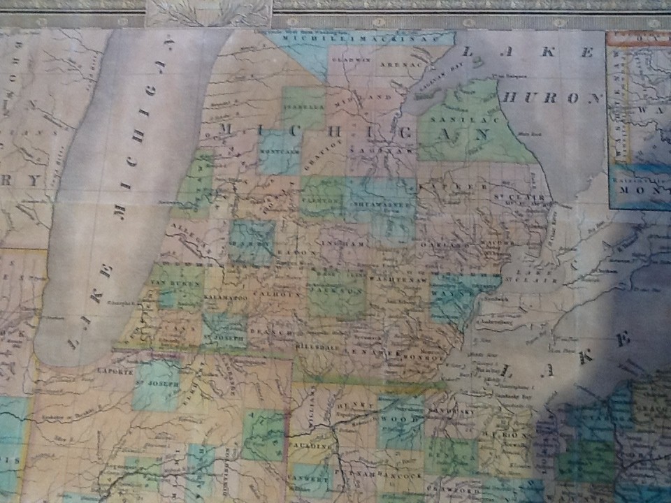 Vintage Pocket Map 1834 Augustus Mitchell Ohio, Indiana, Illinois and ...