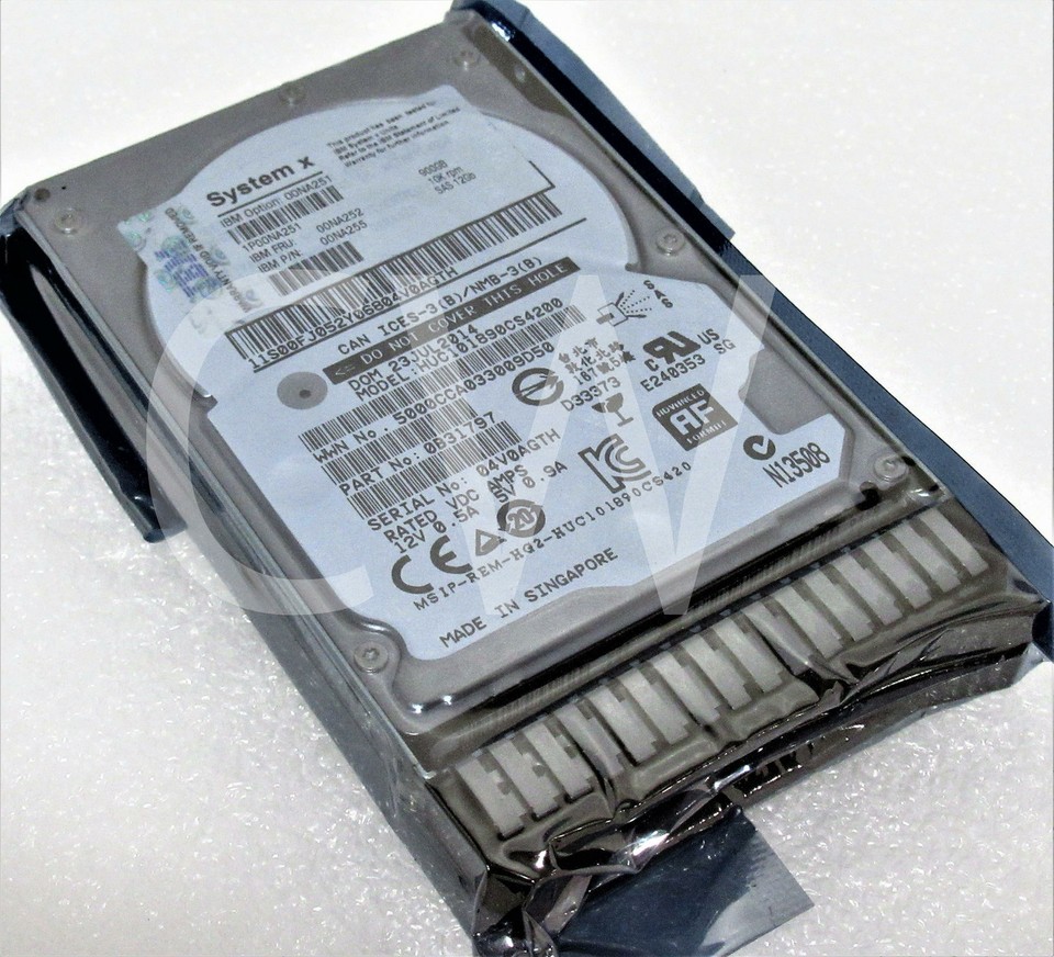 00NA252 00NA251 00NA255 IBM 900GB 10000RPM 12Gbps G3HS 2.5" SAS HDD ...