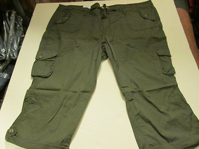 SO CUFFED CARGO CAPRIS WOMENS SIZE 24 -OLIVE- NWT | eBay