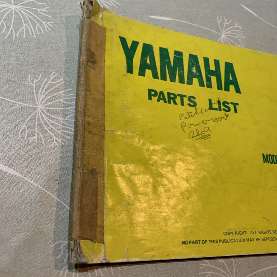 Genuine Yamaha RS125 1979 Parts List Book Model Code 2A0 Part No. 2A0 ...