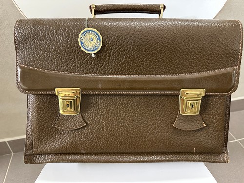 Vintage German Leather Briefcase – Mid-20th Century, Original Tag | eBay