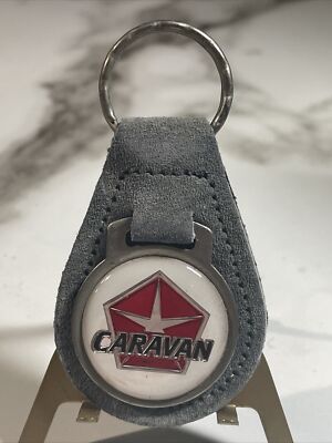Vintage Grey Suede Dodge Caravan Automotive Keychain Black Letters | eBay
