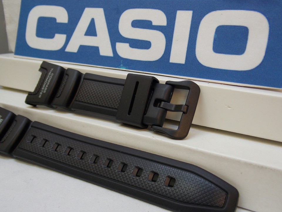 Casio Watch Band SGW-100 Black Resin Strap for Compass Thermometer ...