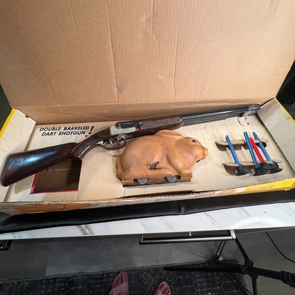 COMPLETE RARE VINTAGE 50'S MARX RABBIT HUNT TARGET SET SHOOTING GAME ...