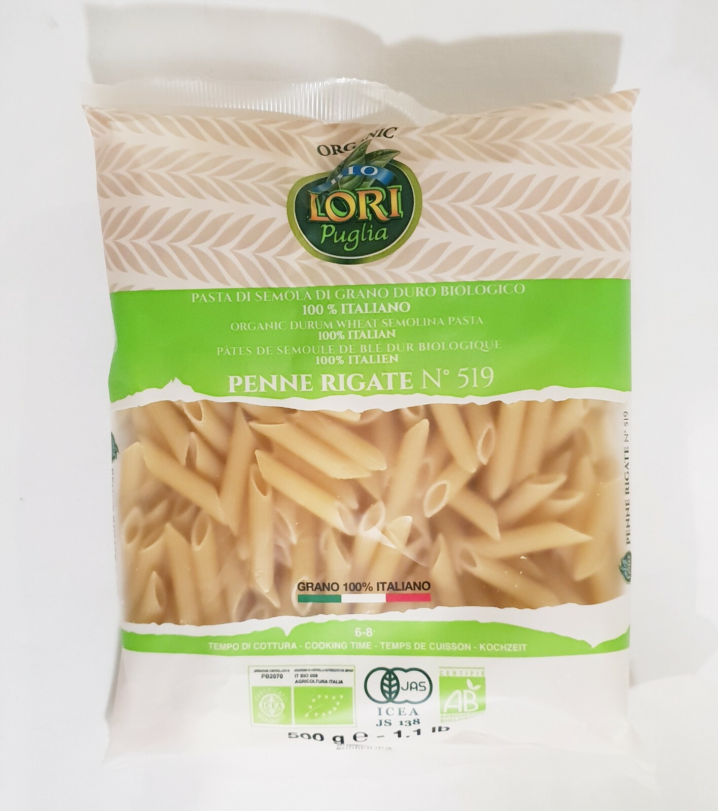 Pasta Lori Puglia BIO,10x500g Penne,12xPassata di Pomodoro Datterino ...