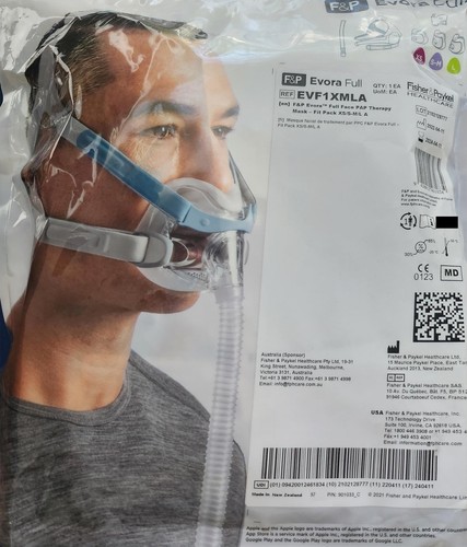 Fisher & Paykel Evora Fullface CPAP mask Fit-Pack w all size cushions ...