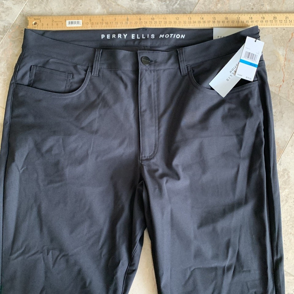 NWT Perry Ellis Motion Men’s 36 X 30 Dress Pants Slim Fit 5 Pockets ...
