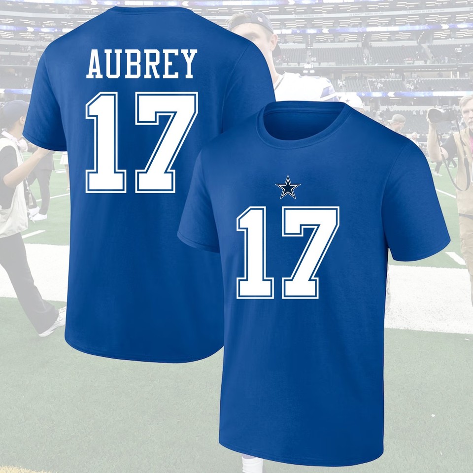 HOT - Brandon Aubrey #17 Dallas Cowboys 2025 Fan Look Name & Number for ...