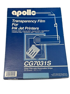 APOLLO Transparency Film For Ink Jet Printers 34 Sheets NEW Open Box | eBay