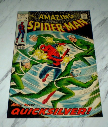 Amazing Spider-man #71 NM/MT 9.8 WHITE pgs 1969 Marvel Quicksilver ...