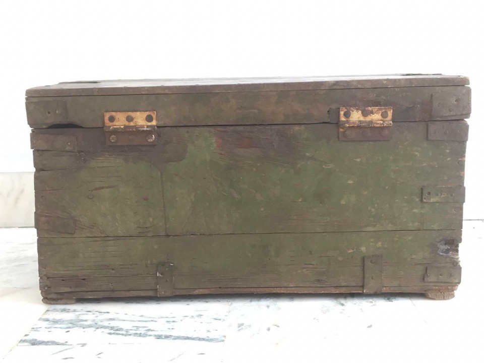 VINTAGE OLD RARE HANDMADE BIG SIZE ANTIQUE WOODEN CASH BOX, RICH COLOR ...