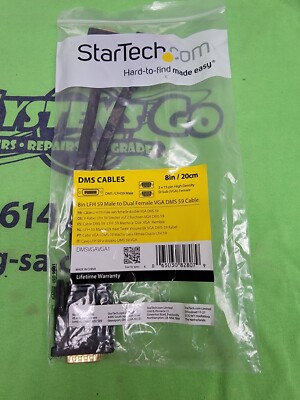 StarTech DMSVGAVGA1 LFH 59 Male to Dual Female VGA DMS 59 Cable - NEW ...
