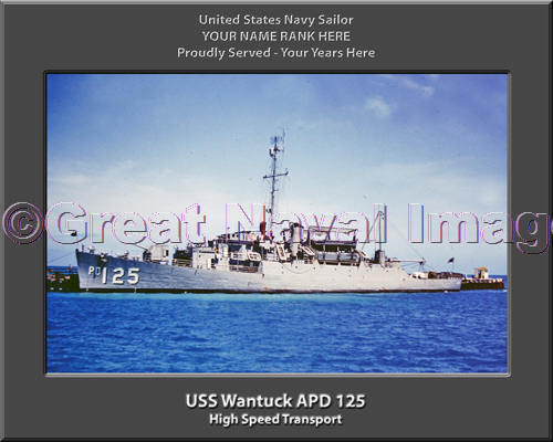 USS Wantuck APD 125 Personalized Canvas Ship Photo Print Navy Veteran ...