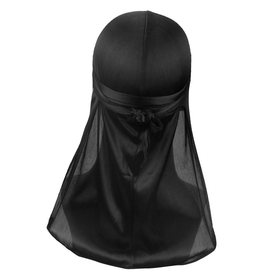 3 PCS Silk Skull Cap Headscarf Men Long Tail Wrap Satin Elastic Durag ...