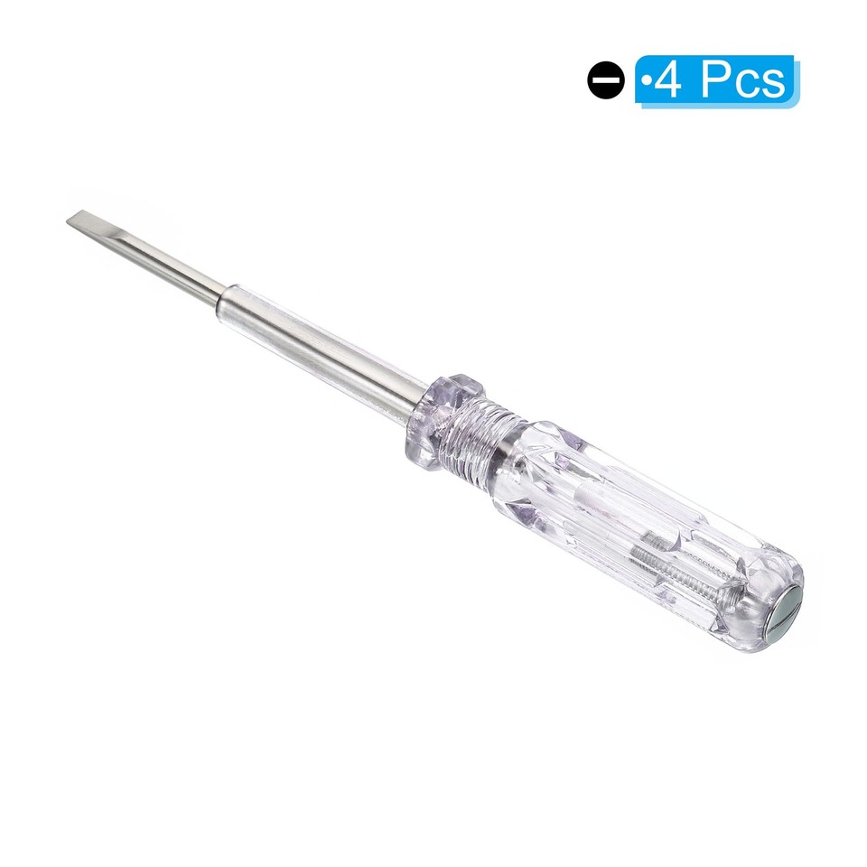 Voltage Tester AC 150-500V 5mm Slotted Screwdriver, Clear Blue, 4pcs ...