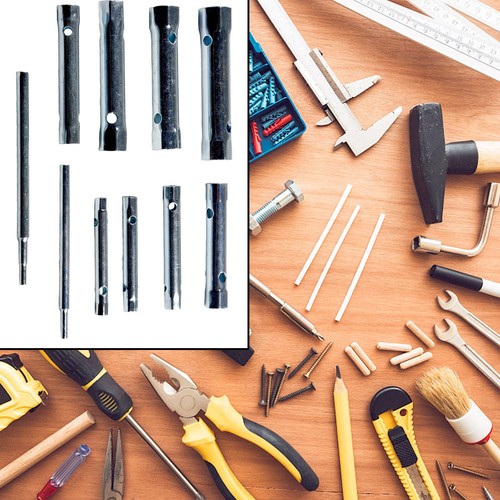 10pcs Hollow Socket Tube Wrench Set Carbon Steel Ideal for Maintenance ...