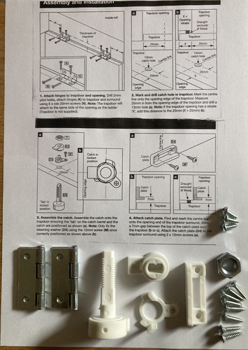 Hinged Loft Hatch Trap Door Conversion Catch Kit Twist Catch | eBay