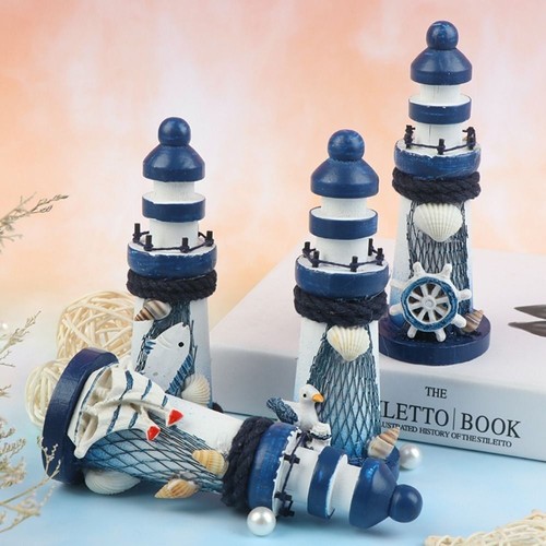 Marine Decor Watchtower Model Wooden Lighthouse Craft Lighthouse ...