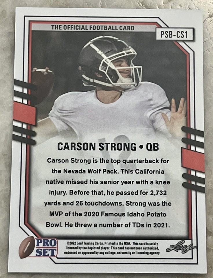 2022 Leaf Metal Pro Set CARSON STRONG BLACK Crystal Parallel RC Rookie ...