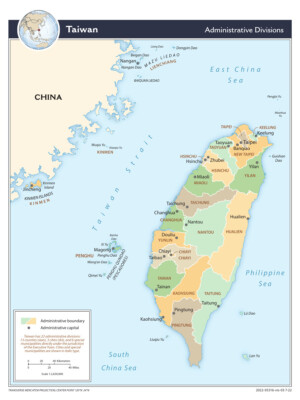 Taiwan Republic of China ROC Political Administrative Map Nation Poster ...