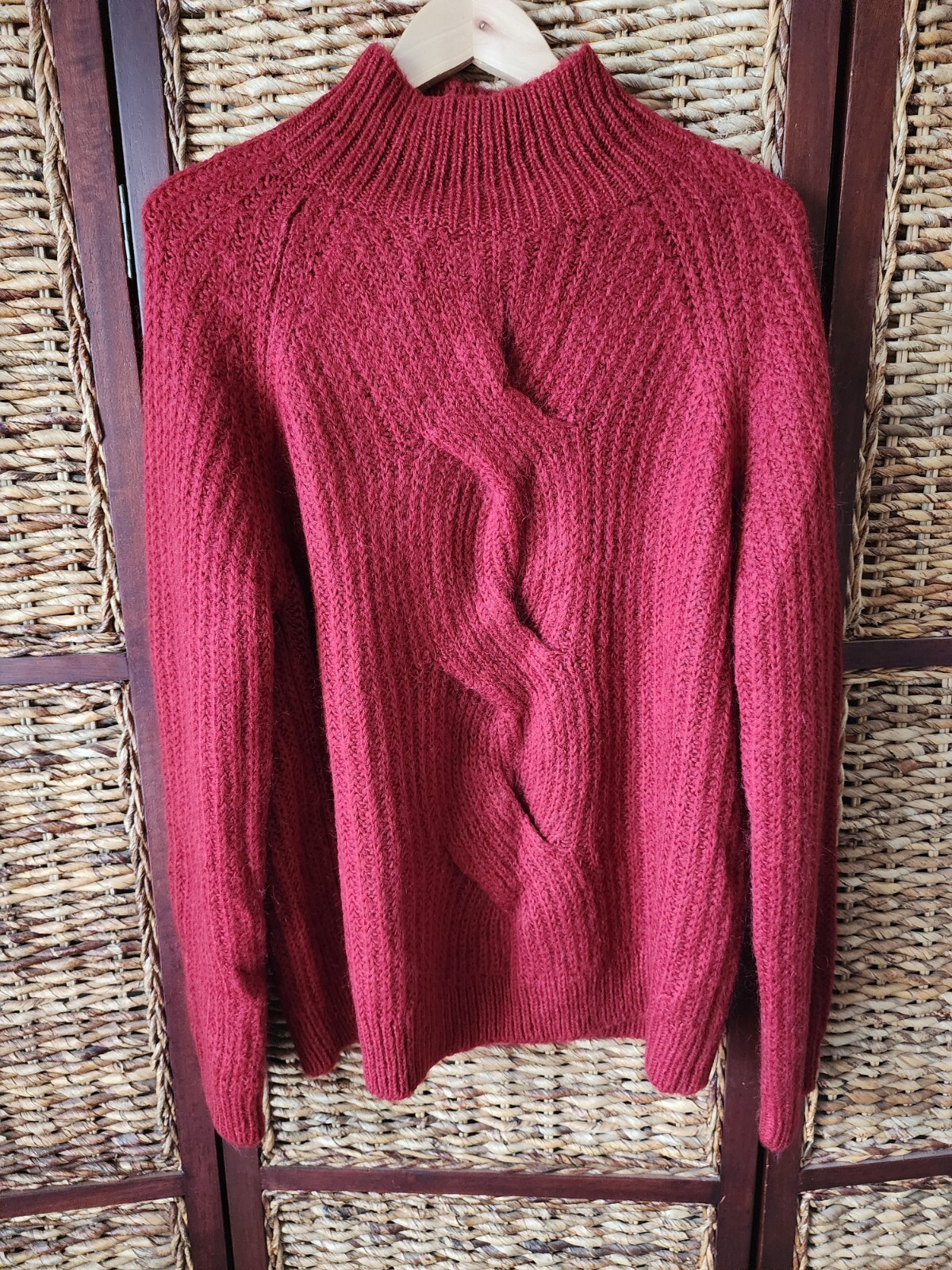 Perri Cutten Pullover Mohair Wool Blend Cable Knit Sweater Jumper Size ...