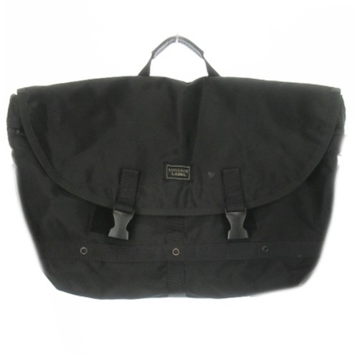 Luggage Label Shoulder Bag Nylon Logo Black AO15 Used ...