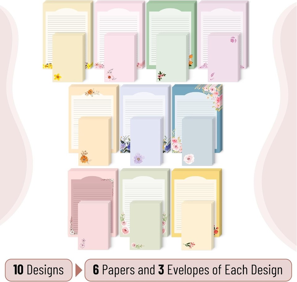 Mr. Pen- Stationery Writing Paper 60 Lined stationery papers, Misty ...