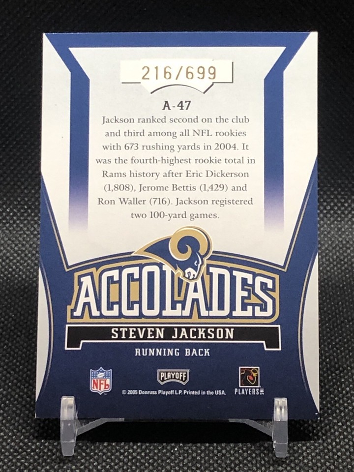 2005 Playoff Honors Accolades Rams Football Card #A47 Steven Jackson ...