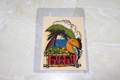 AS FOUND, VINTAGE UNUSED MIAMI BEACH FLA. DECAL | eBay