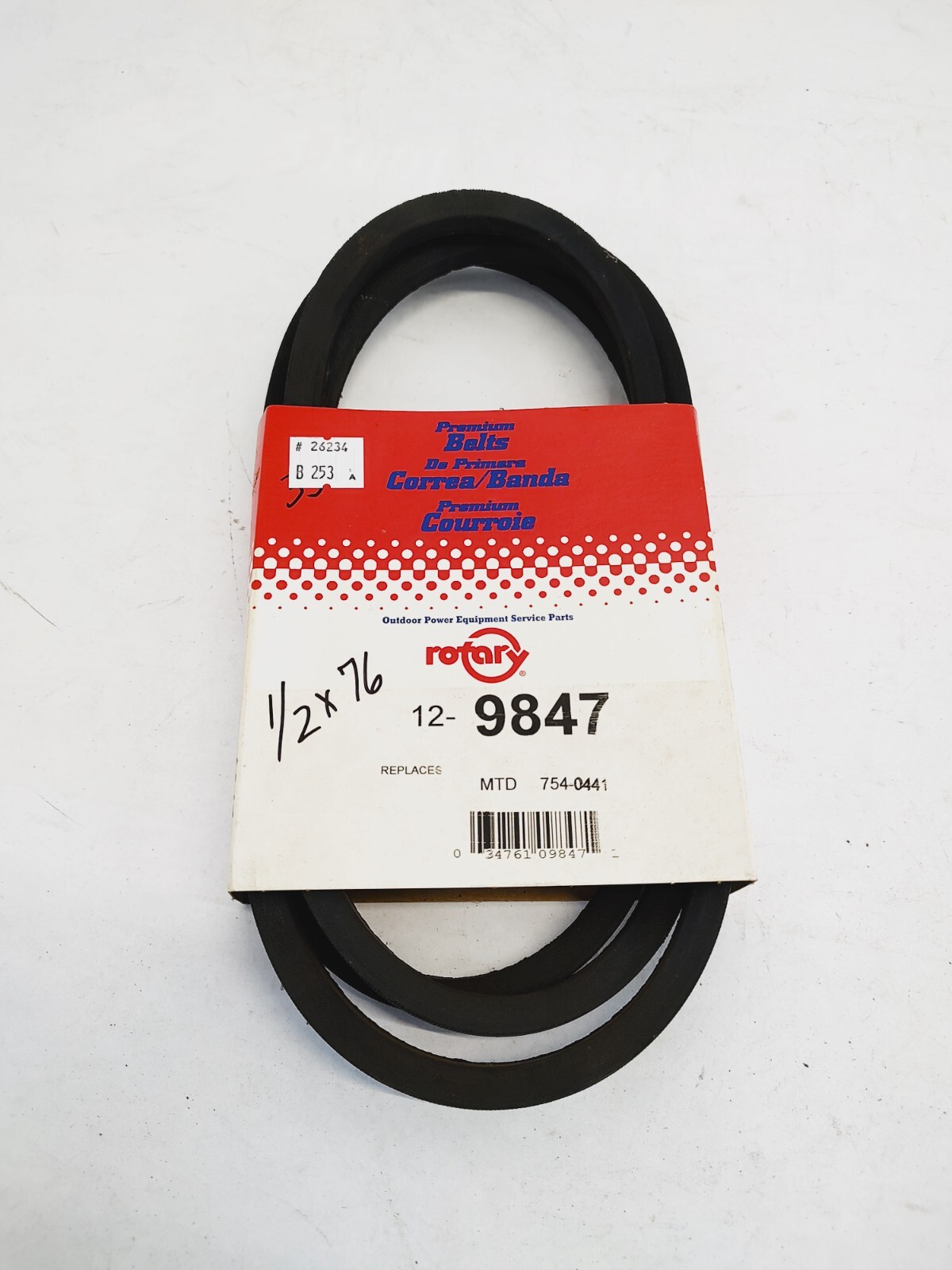 Rotary 12-9847 Premium Belt 1/2" x 76" Replaces MTD 754-0441 | eBay