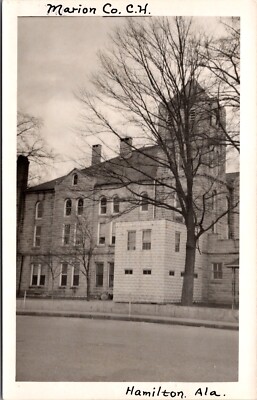 Real Photo Postcard Marion County Courthouse in Hamilton, Alabama | eBay