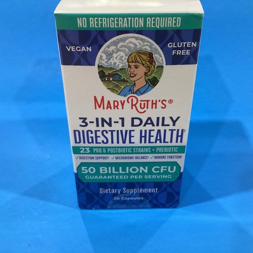 Mary Ruth's 3-in-1 Digestive Health Probiotic 30 Capsule 50 Billion CFU ...
