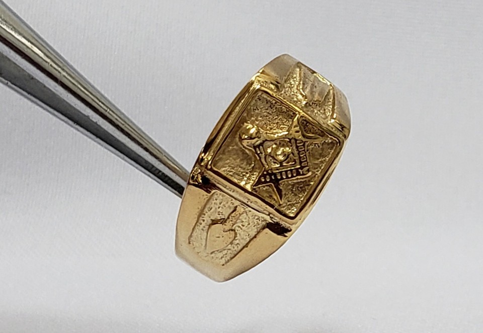 SOLID 14K CLASSIC GEOMETRIC MASONIC LODGE RING * SIZE 7.5 | eBay