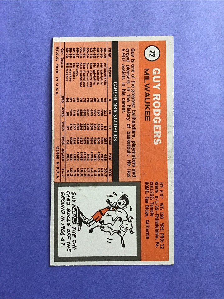 1970-71 Topps #22 GUY RODGERS, EX+ | eBay