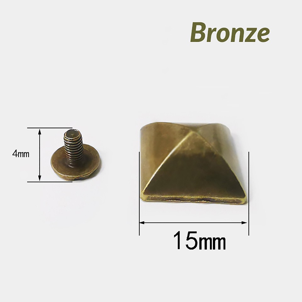 10/15mm Pyramid Square Rivet Leather Metal Studs Decor Clothing Bags ...