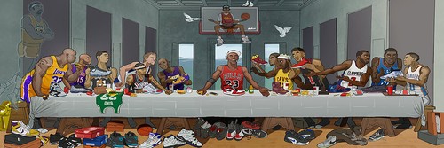 NBA Last Supper Canvas Wall Art NBA Players Poster Print, NBA Stars ...