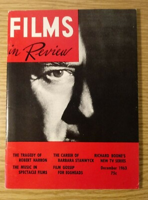December 1963 FILMS IN REVIEW magazine BARBARA STANWYCK BOBBY HARRON | eBay