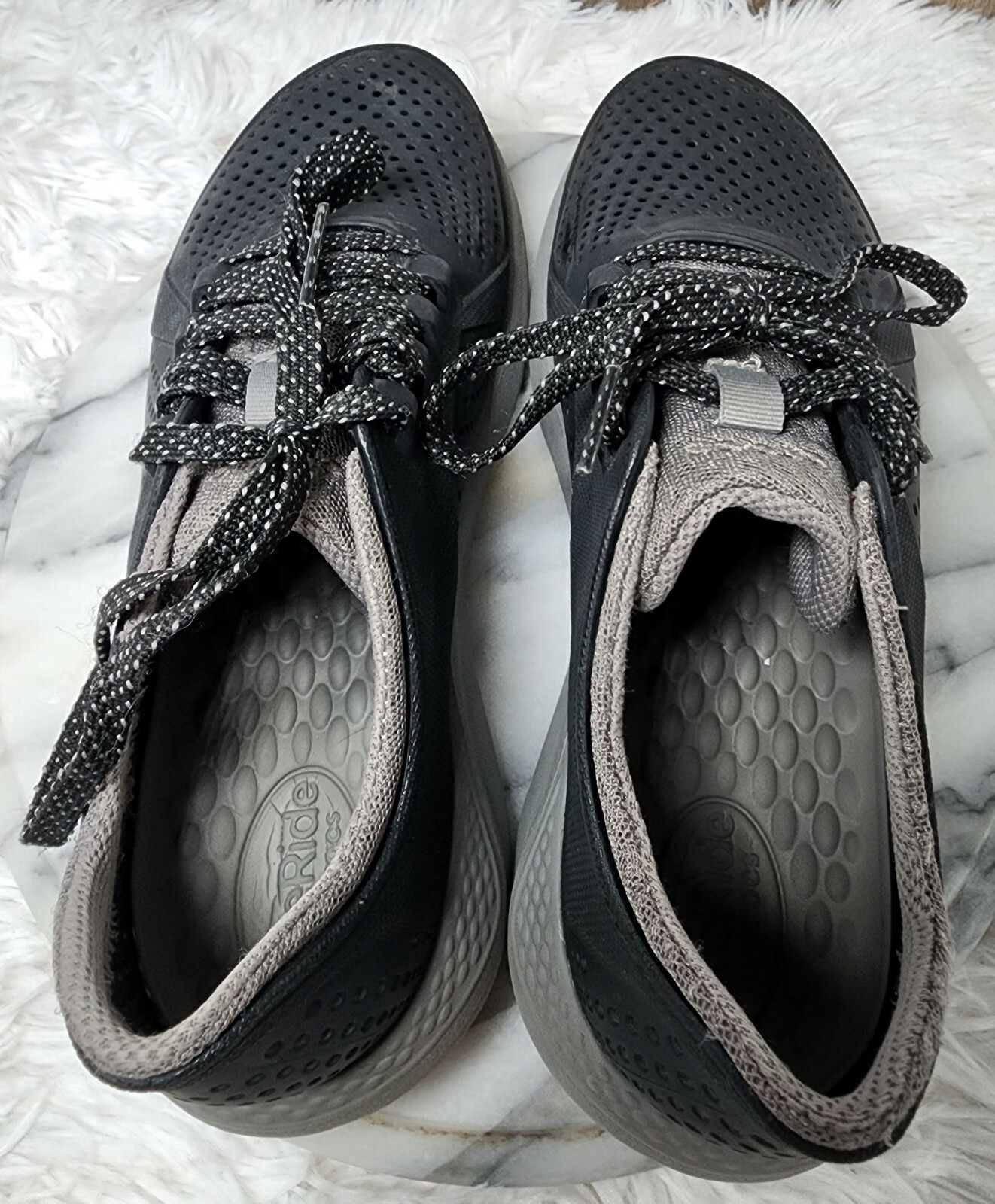 Crocs Literide Pacer Mens Black Gray Low Top Lace Up Shoes 204967 Size ...