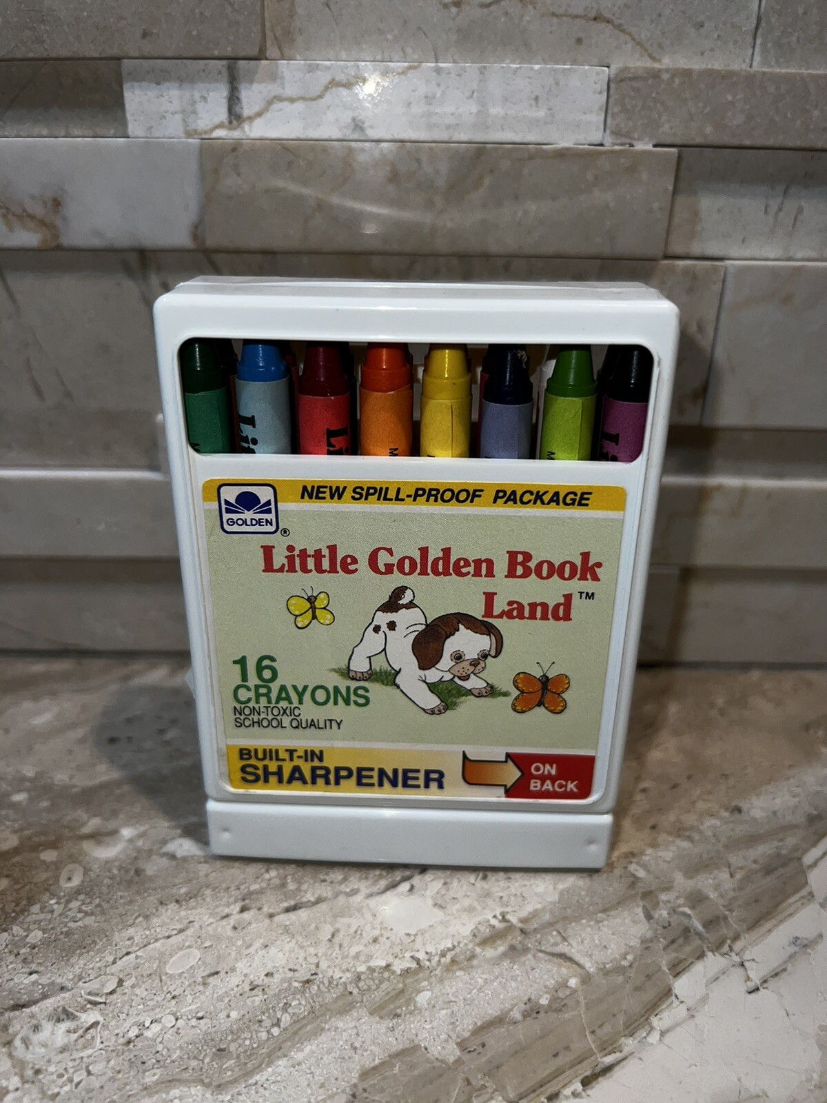 & 1989 Little Golden Books Land Vintage Crayons Box NOS 16 Crayons for ...