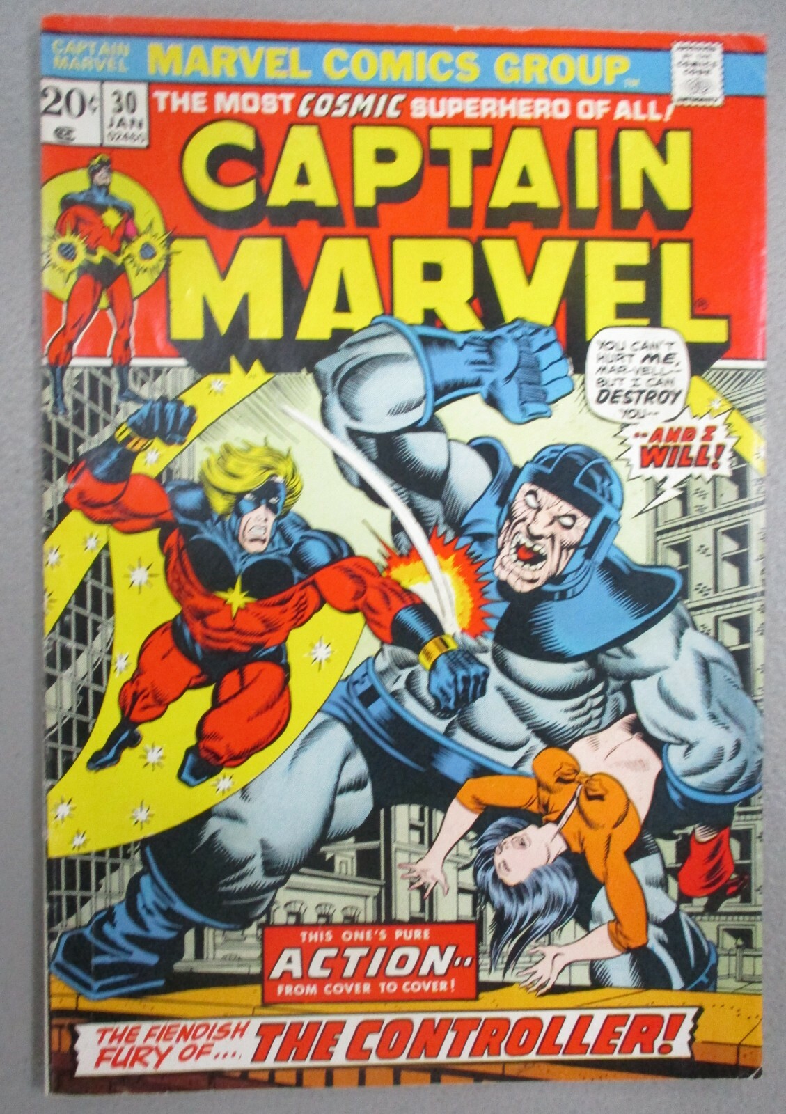 Captain Marvel #30 Thanos Jim Starlin Iron Man Controller 1974 Marvel ...