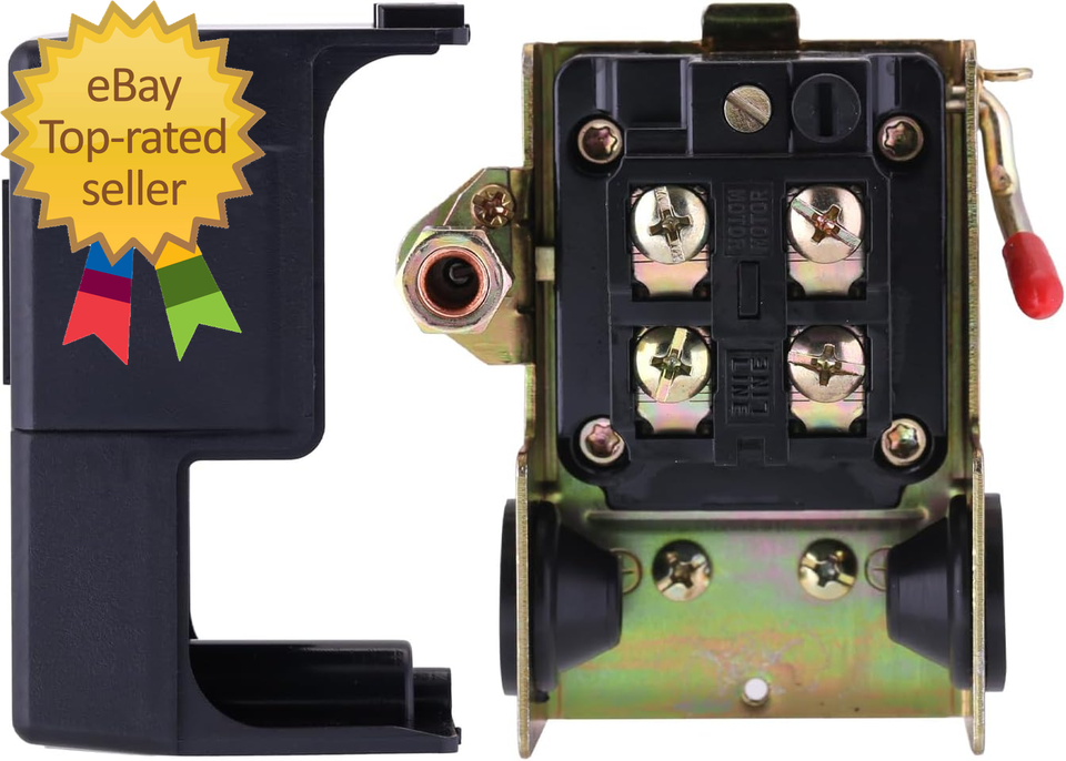 Air Compressor Pressure Switch 175 PSI Single Port 135-175 PSI Heavy ...