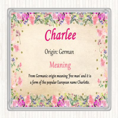 Charlee Name Meaning Drinks Mat Coaster Floral | eBay UK