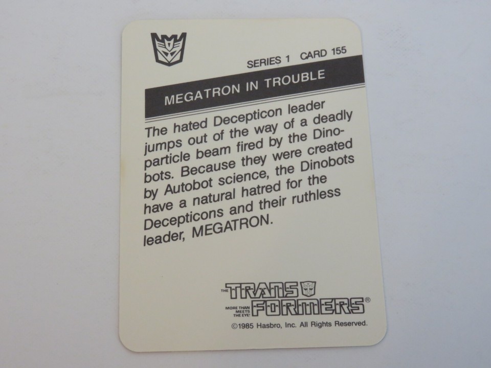 MEGATRON IN TROUBLE #155 TRANSFORMERS MILTON BRADLEY ACTION TRADING ...