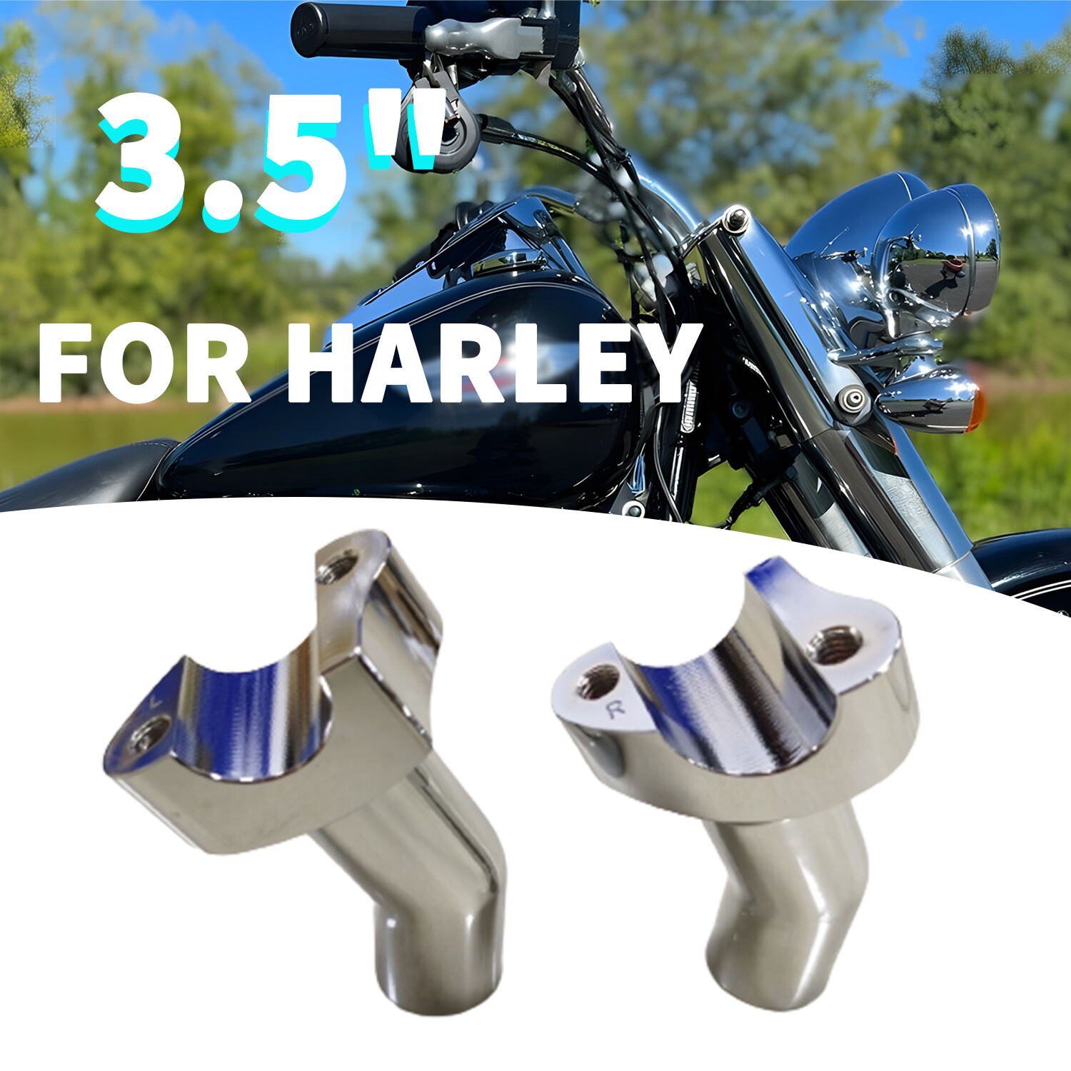 3.5" Pullback Handlebar Risers For Harley Road Tour Glide Night Rod ...