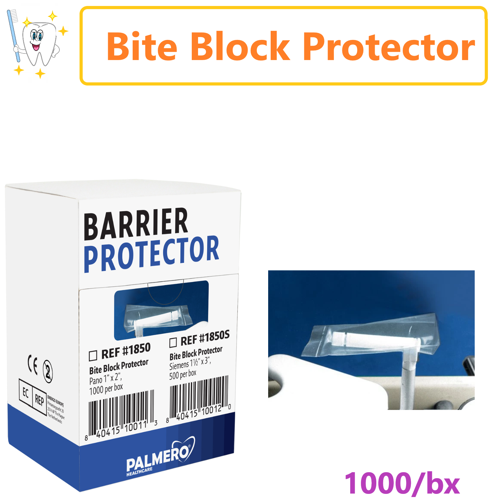 PALMERO BARRIER SLEEVES Bite Block Protector, Pano, 1” x 2” 1000/bx ...