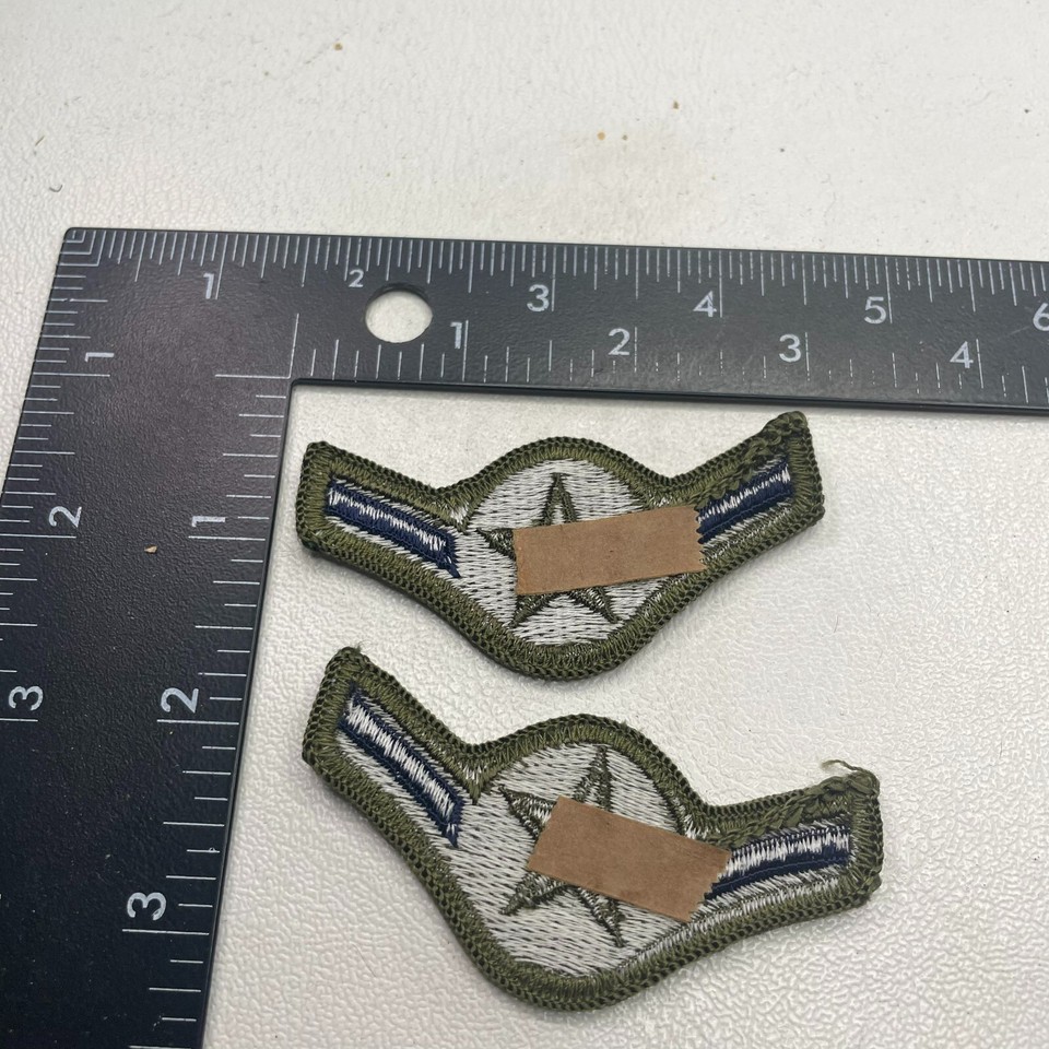 SUBDUED SMALL SIZE AIRMAN E-2 USAF U.S. Air Force Rank Patch Lot 28MU ...