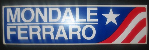 NOS 1984 Mondale Ferraro Bumper Sticker Presidential Run | eBay