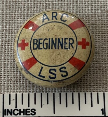 1930s ARC LSS American Red Cross Life Saving BUTTON Boy Scout Beginner ...