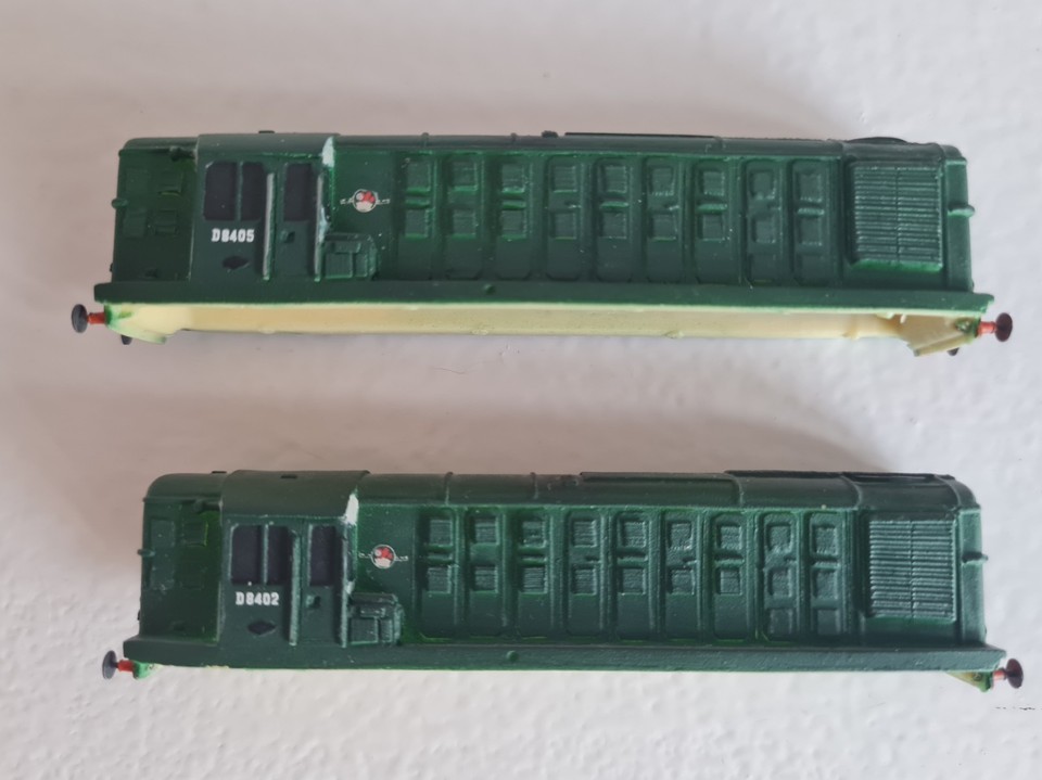 N Gauge, Parkwood, Class 16 body shells Farish working chassis. (double ...