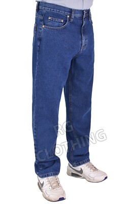 Men's Big Size Hard Wear Regular Fit Denim Jeans Size 30-48 Waist | eBay
